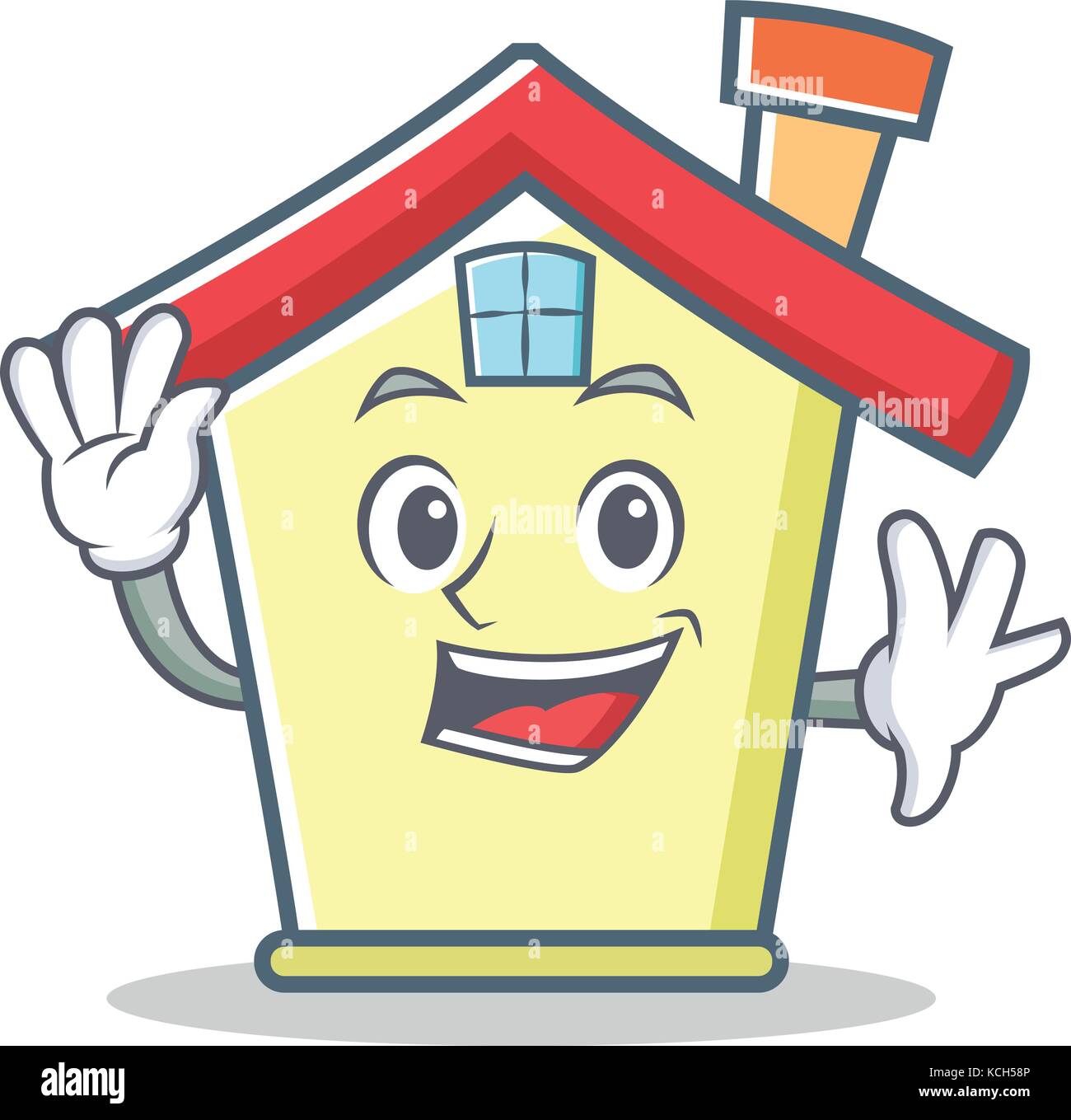 Waving house character cartoon style Stock Vector Image & Art - Alamy