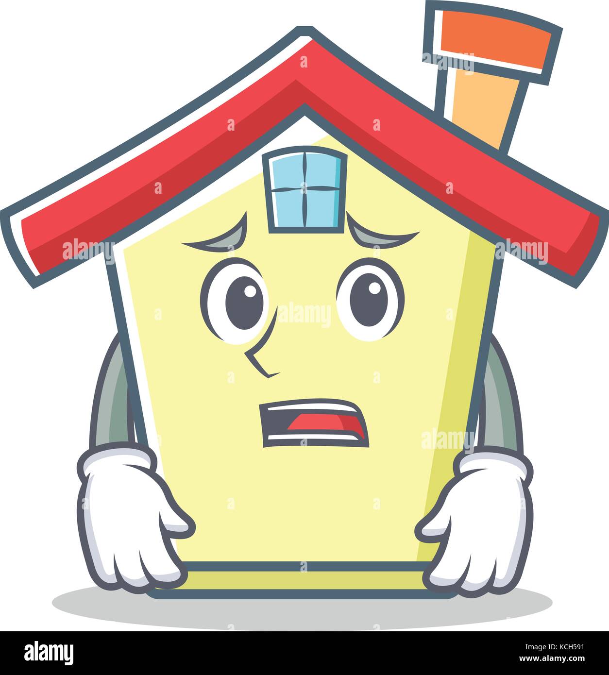 Afraid house character cartoon style Stock Vector Image & Art - Alamy