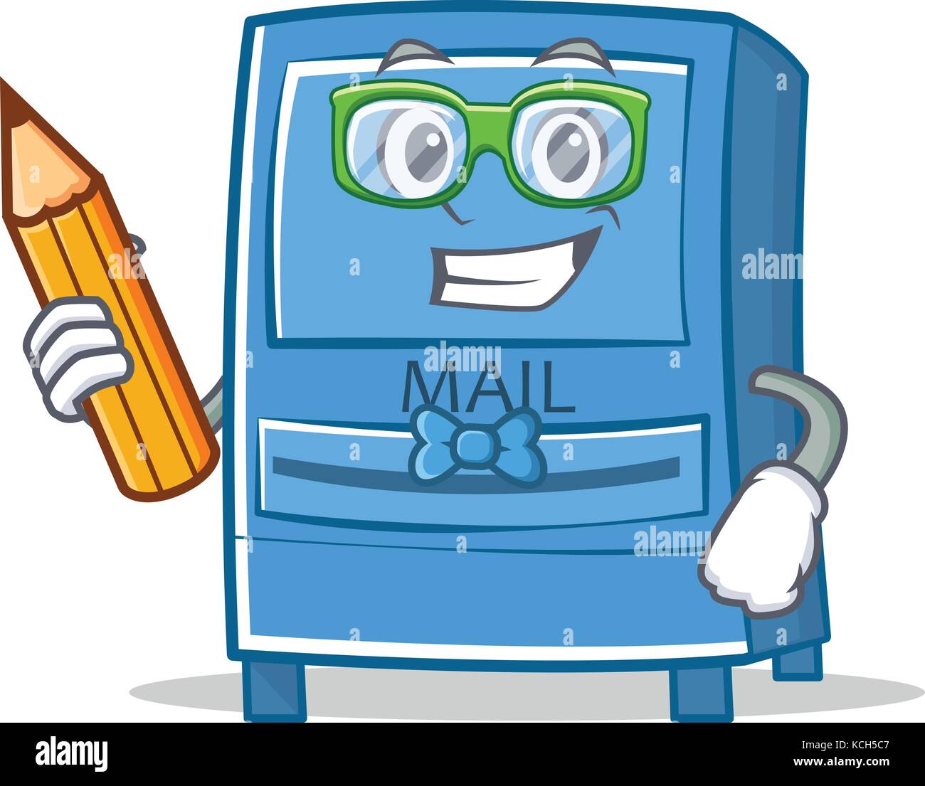 Student with pencil mailbox character cartoon style Stock Vector Image ...