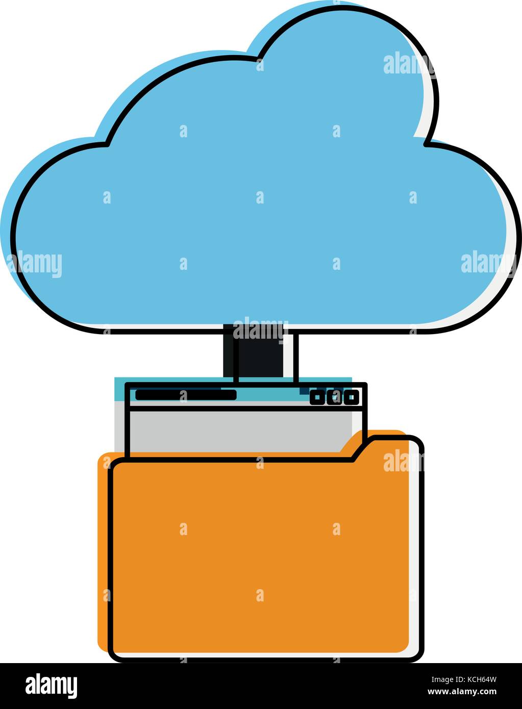 cloud storage with file folder icon image Stock Vector Image & Art - Alamy