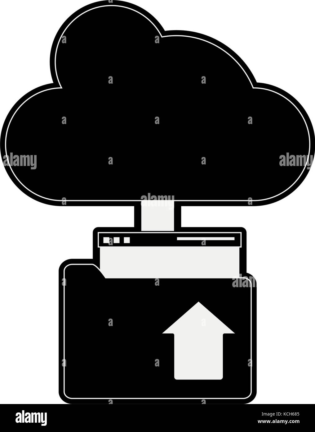 cloud storage with file folder icon image Stock Vector Image & Art - Alamy
