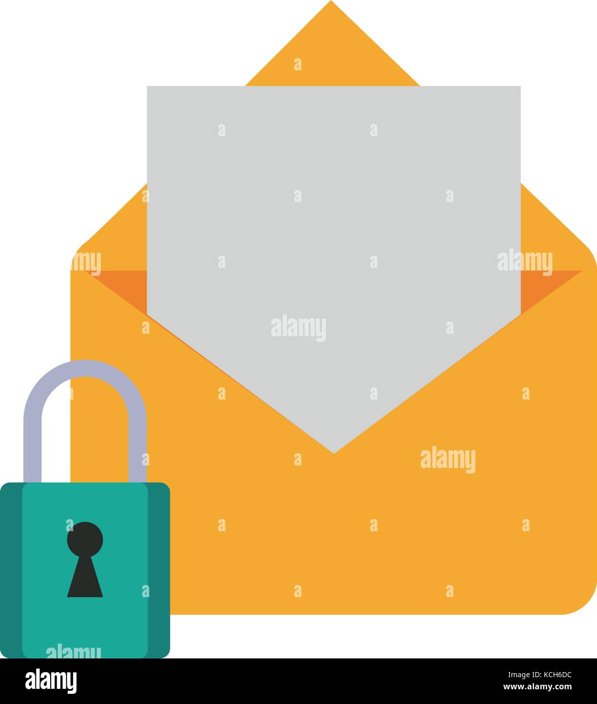 open message envelope with safety lock icon image Stock Vector Image ...