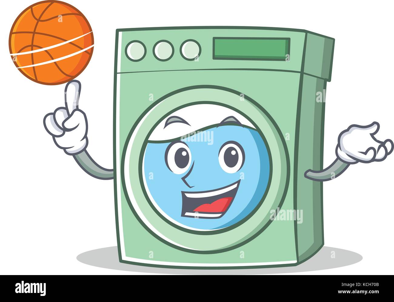 Playing basketball washing machine character cartoon Stock Vector Image ...