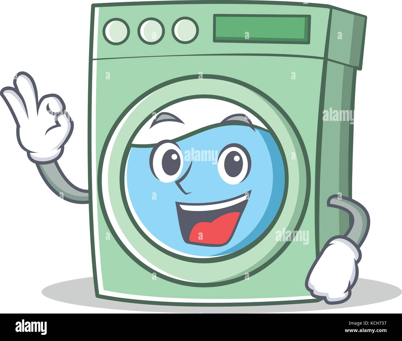 Okay washing machine character cartoon Stock Vector Image & Art - Alamy