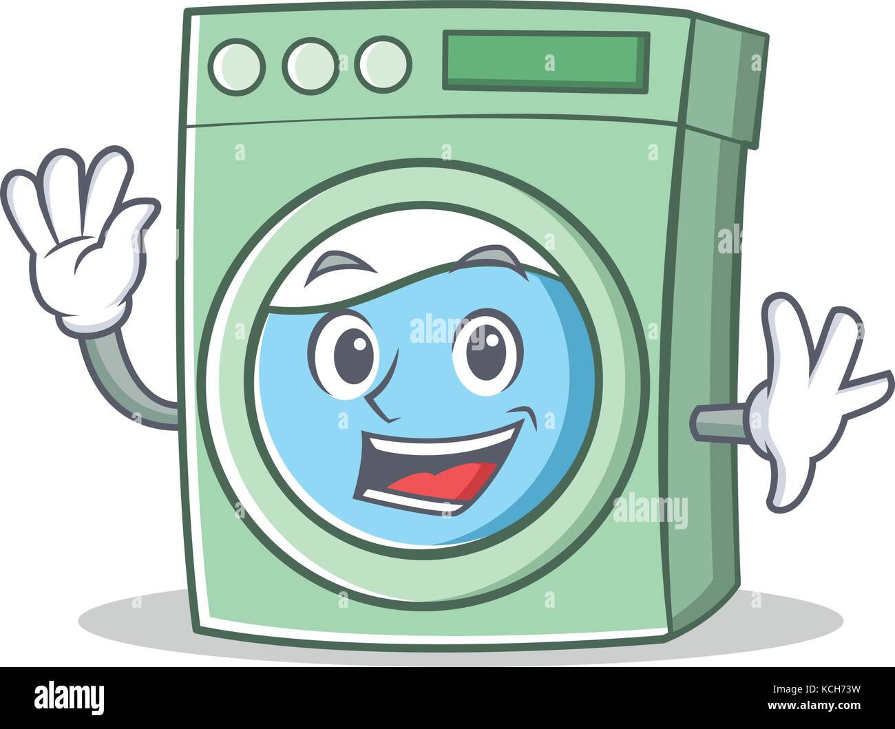Waving washing machine character cartoon Stock Vector Image & Art - Alamy