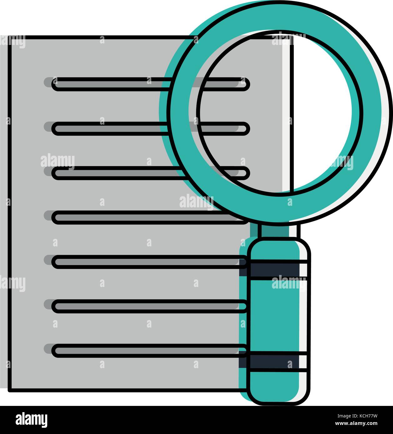 magnifying glass examining document icon image Stock Vector Image & Art ...
