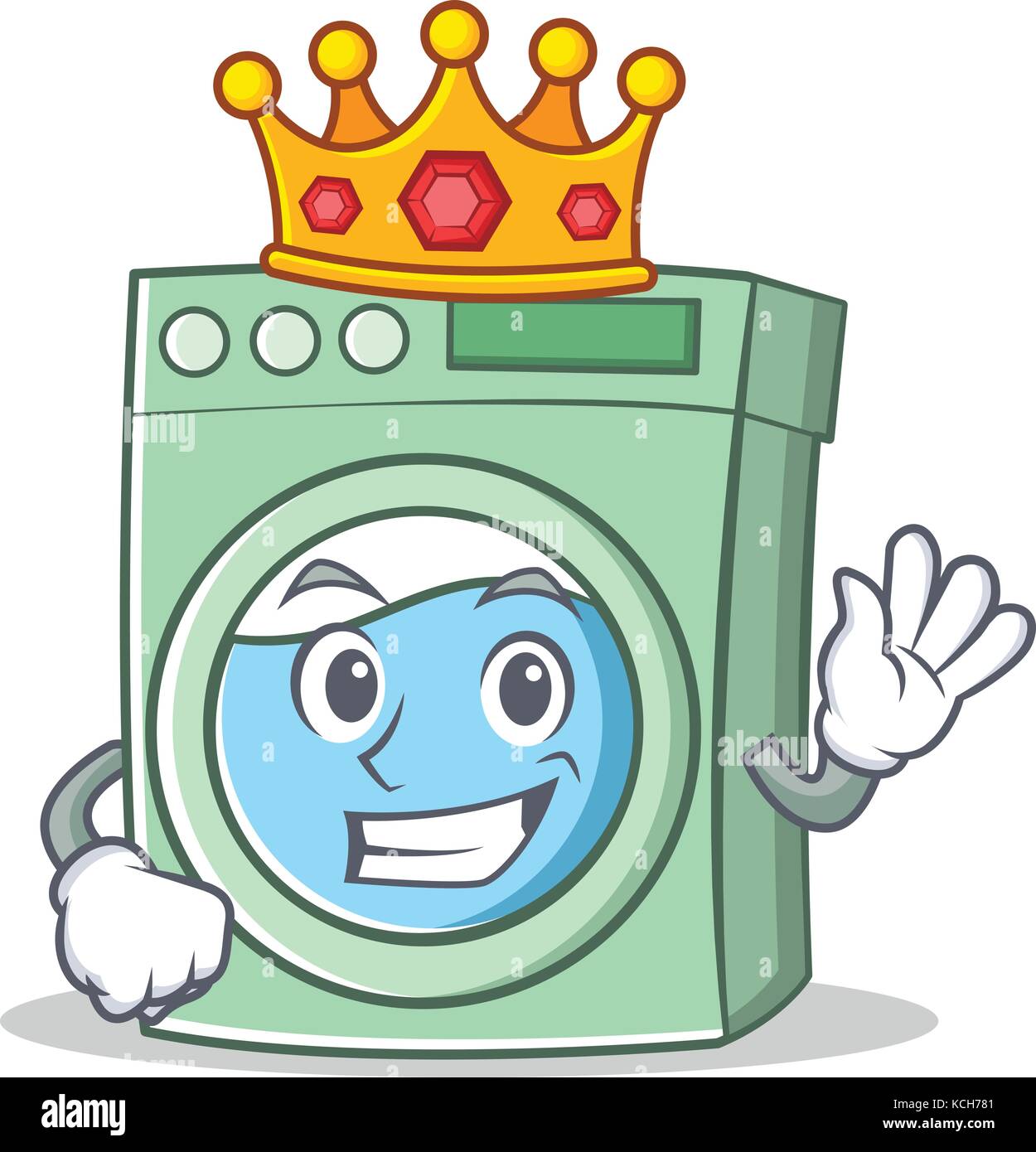 King washing machine character cartoon Stock Vector Image & Art - Alamy