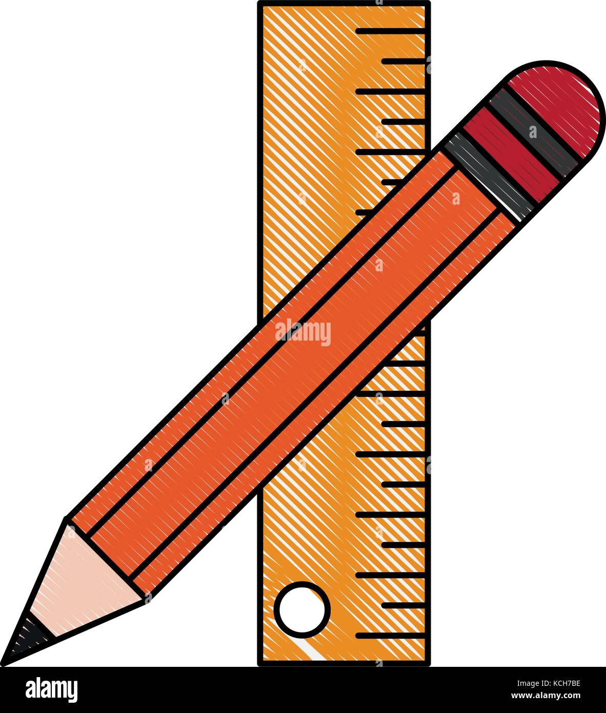 Pencil and ruler Stock Vector Image & Art - Alamy