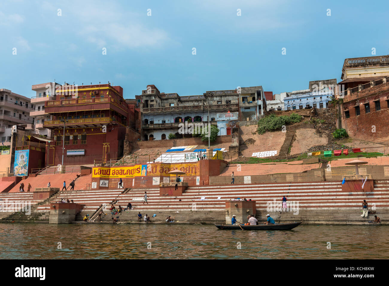 VARANASI, INDIA - MARCH 14, 2016: Wide angle picture of beautiful ...