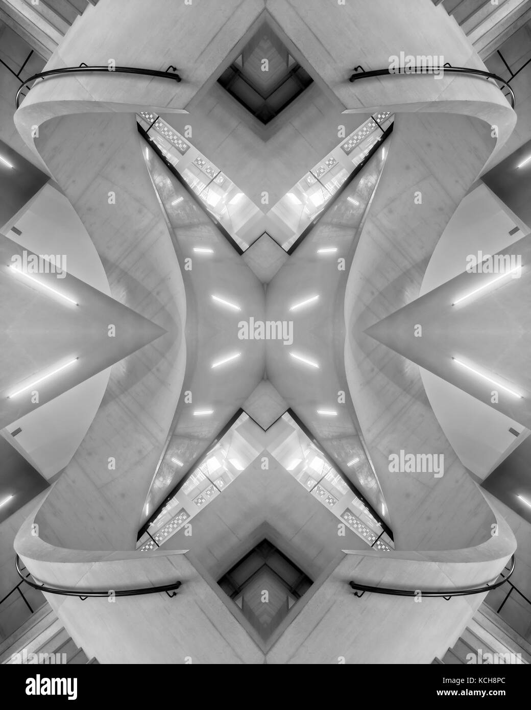 Organic curves of the stairway in The Tate Stock Photo - Alamy