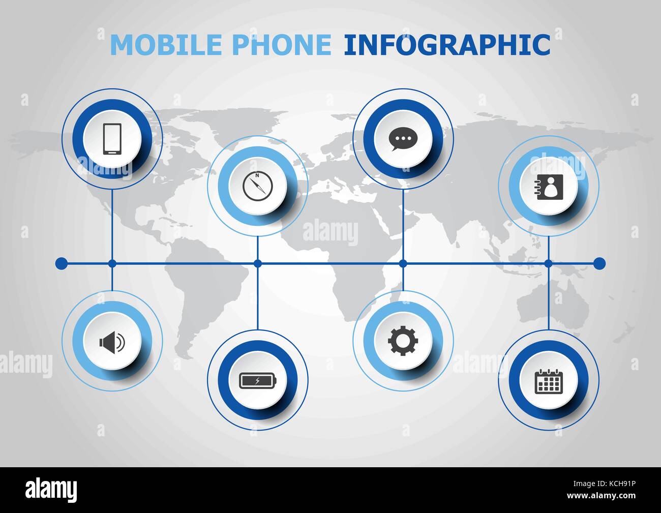 Infographic design with mobile phone icons, stock vector Stock Vector ...