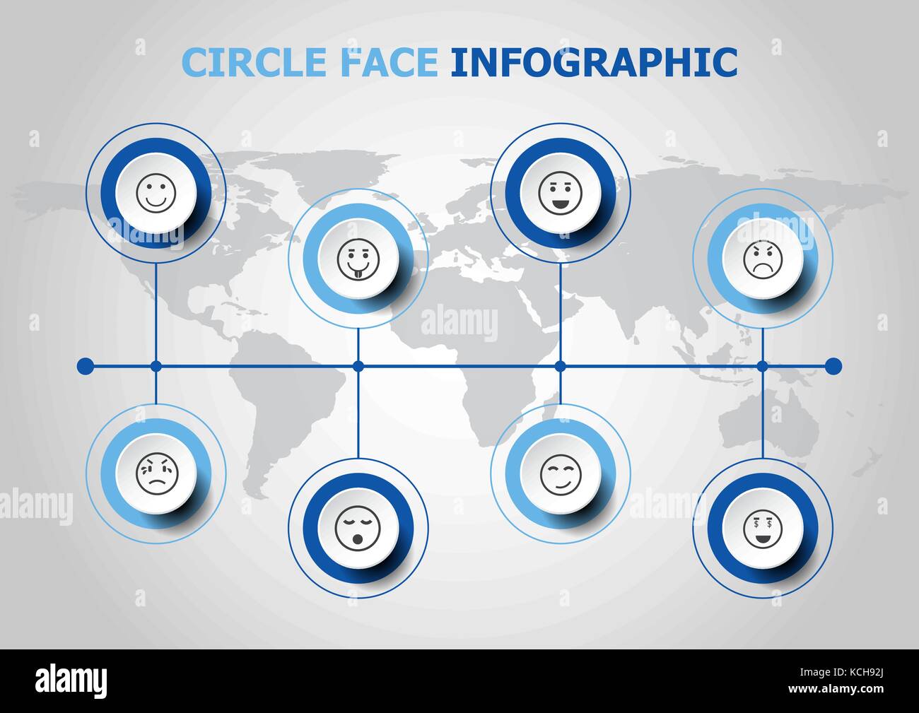 Infographic design with circle face icons, stock vector Stock Vector ...