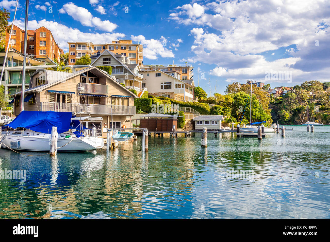 Boats and yachts in Mosman Bay in Sydney Harbour, NSW, Australia Stock ...