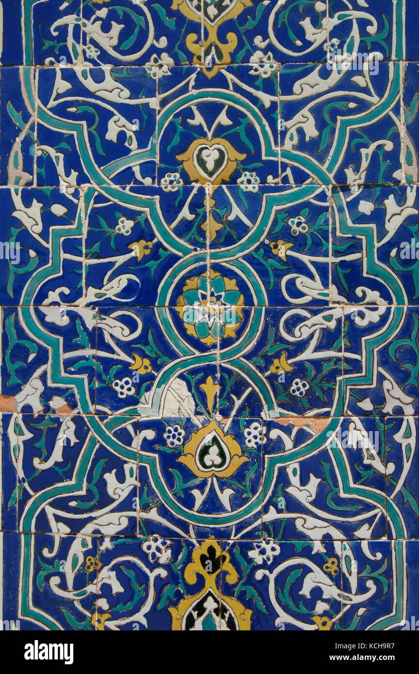 asian old ceramic mosaic. elements of oriental ornament on ceramic ...