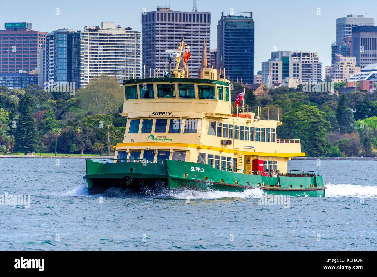 A Sydney ferry steamed across Sydney Harbour in New South Wales ...