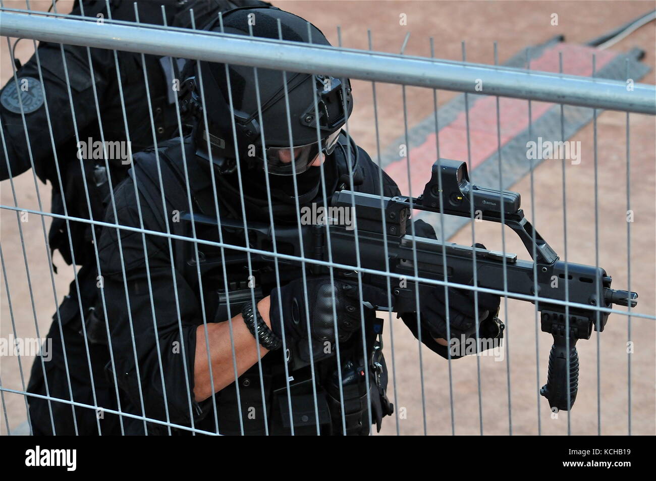 RAID special police officers attend a drill held to prevent terror ...