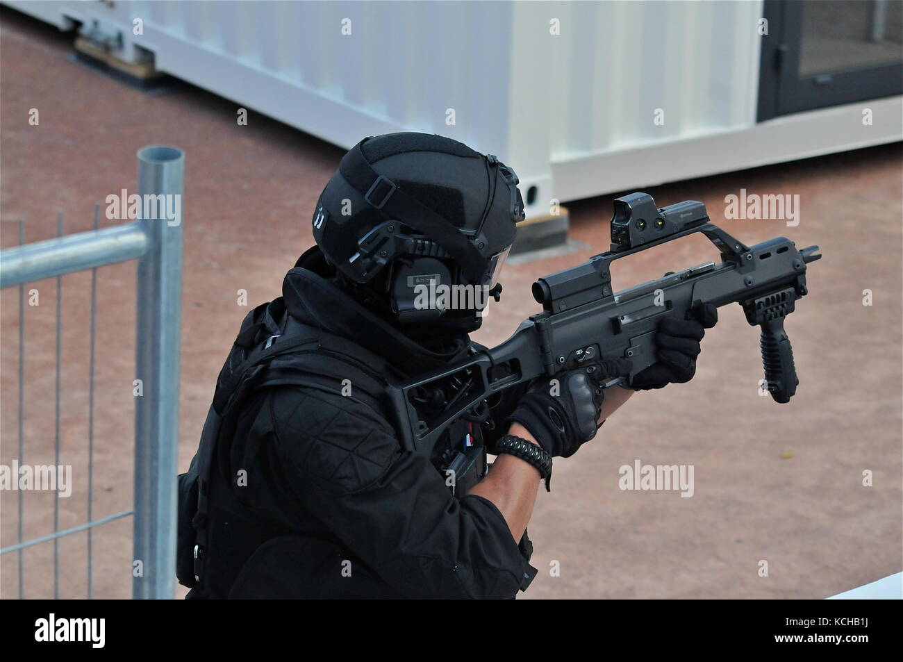 RAID special police officers attend a drill held to prevent terror ...