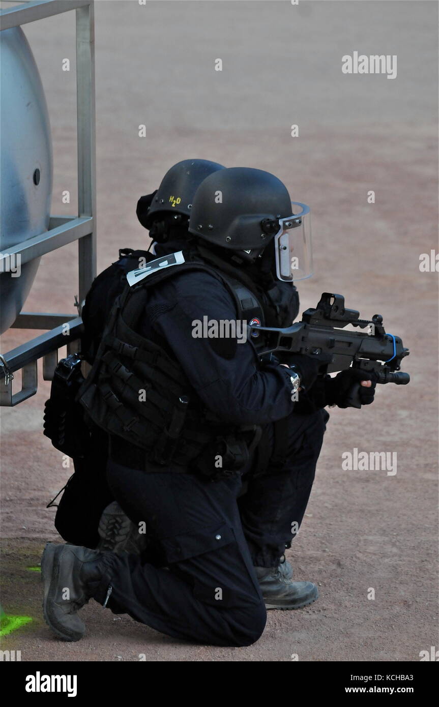 BRI special police officers attend a drill held to prevent terror ...