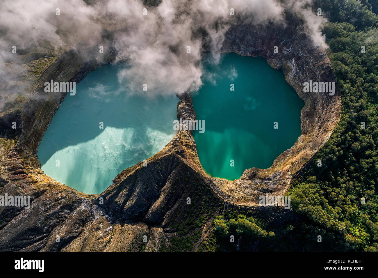 Aerial view of Kelimutu volcano, Flores, Indonesia Stock Photo - Alamy
