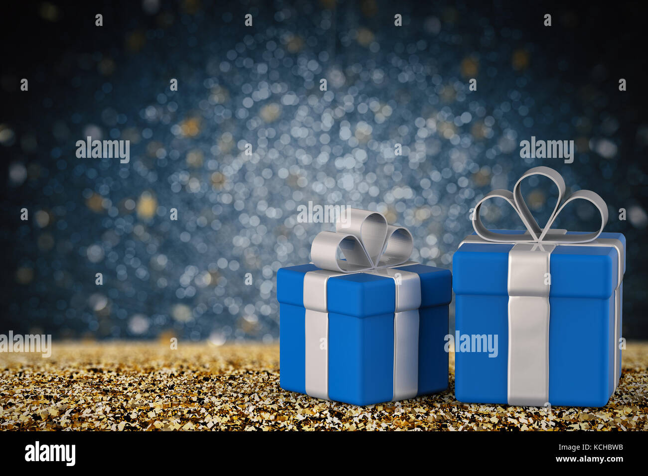 3d rendering blue gift box with blank space Stock Photo - Alamy
