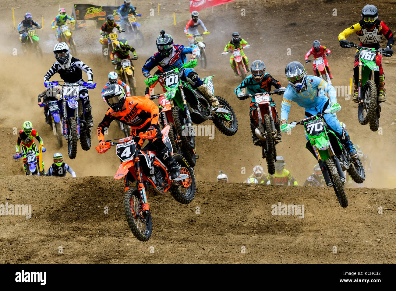 Racing action during the Rockstar Energy Drink Motocross Nationals at ...