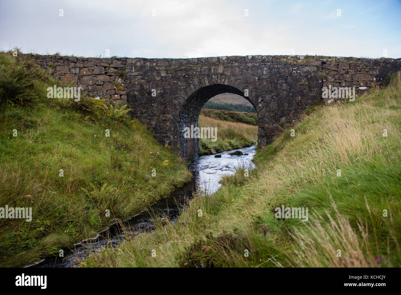 The fairy bridge three miles from Dunvegan Castle on the Isle of Skye ...