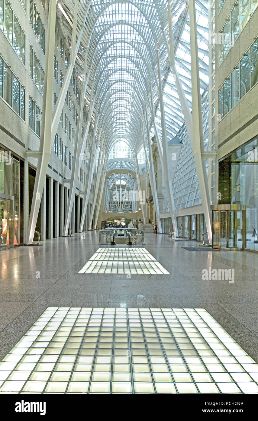 Brookfield Place office tower hallway deserted in early hours in ...