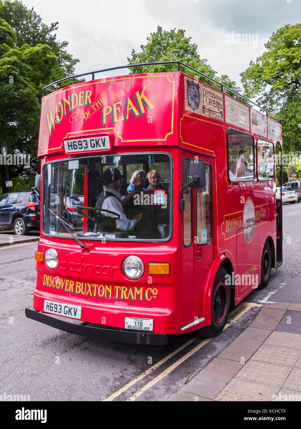 Sightseeing Bus, Buxton, Derbyshire Stock Photo - Alamy