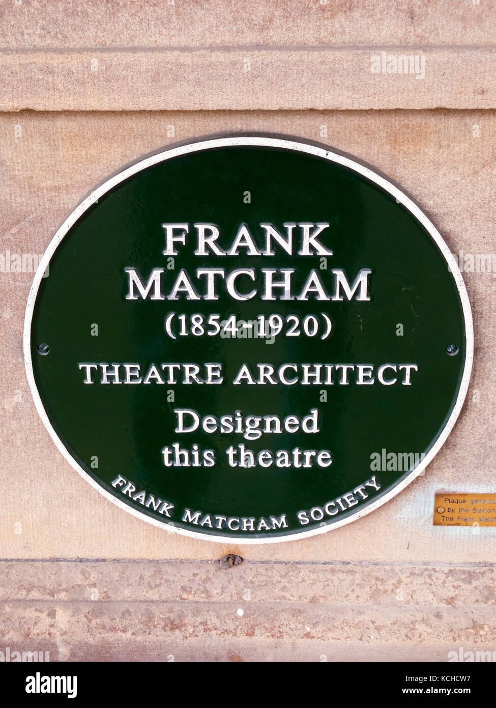 Frank Matcham,theatre architect, Wall Plaque, Buxton Opera House ...