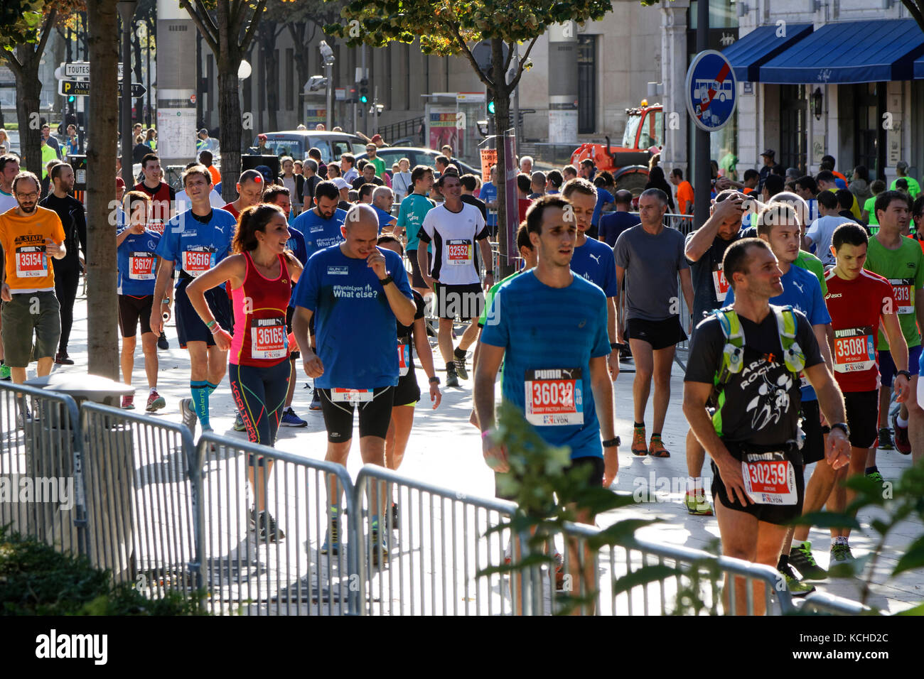 LYON, FRANCE, October 2, 2016 : 27,564 runners take part in the seventh ...