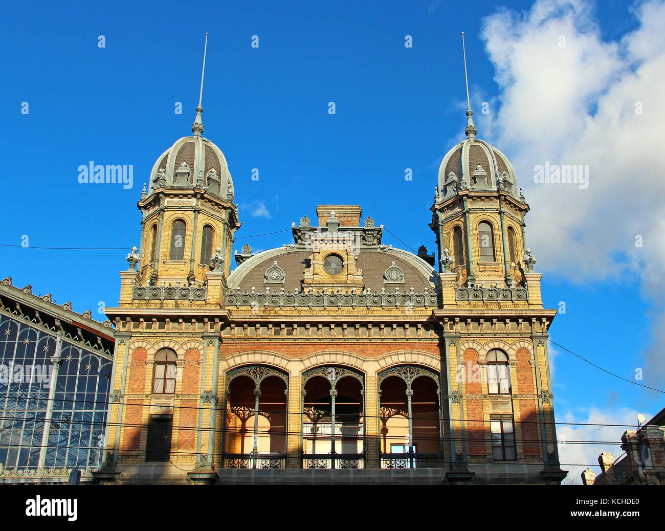 Historic building of Nyugati railway station in Budapest, Hungary Stock ...