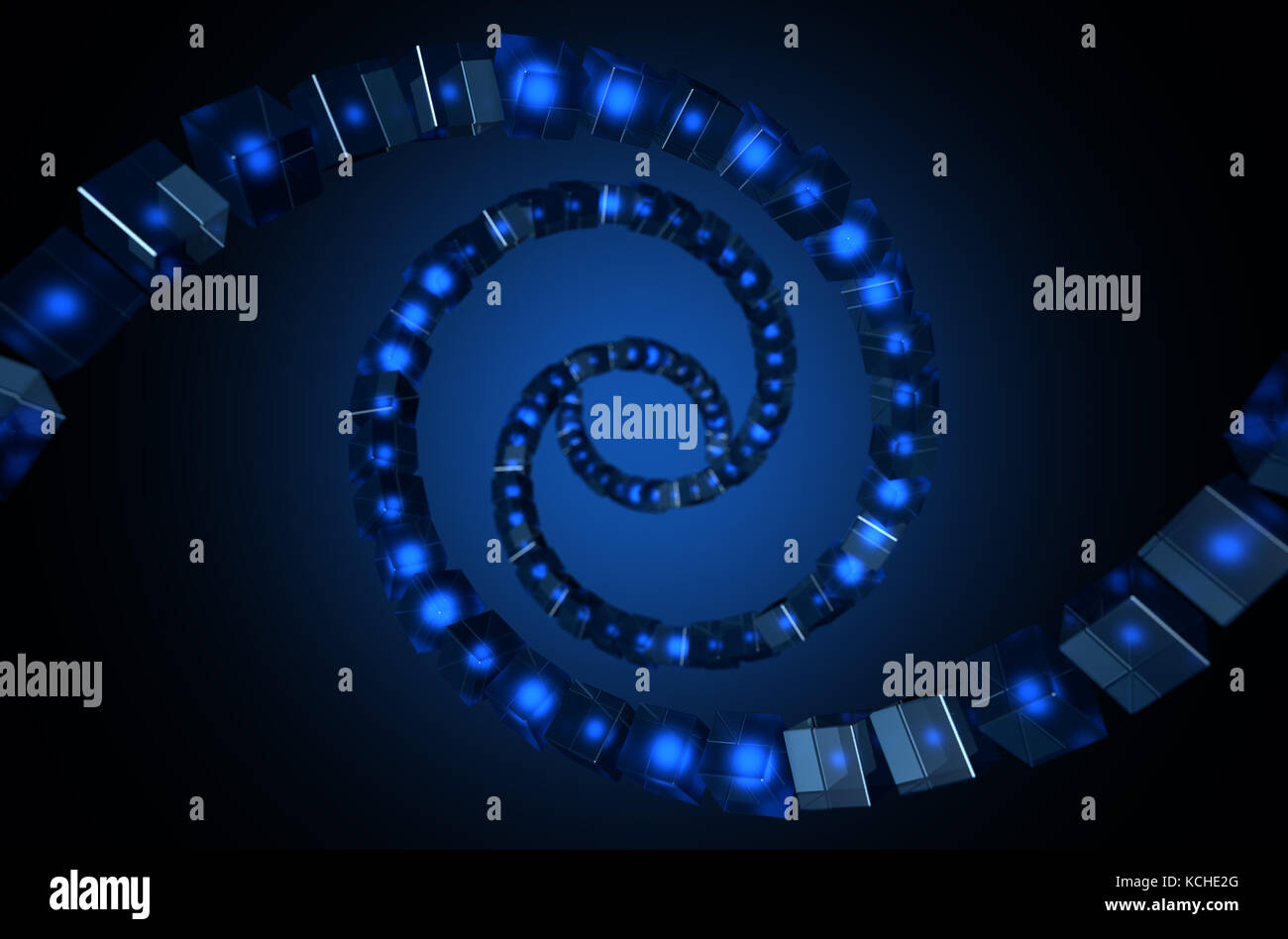 A concept showing a dna type of interconnected blocks of data depicting ...