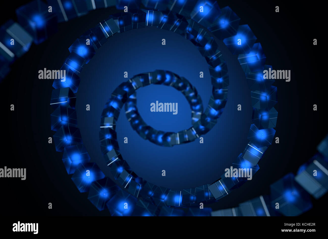 A concept showing a dna type of interconnected blocks of data depicting ...