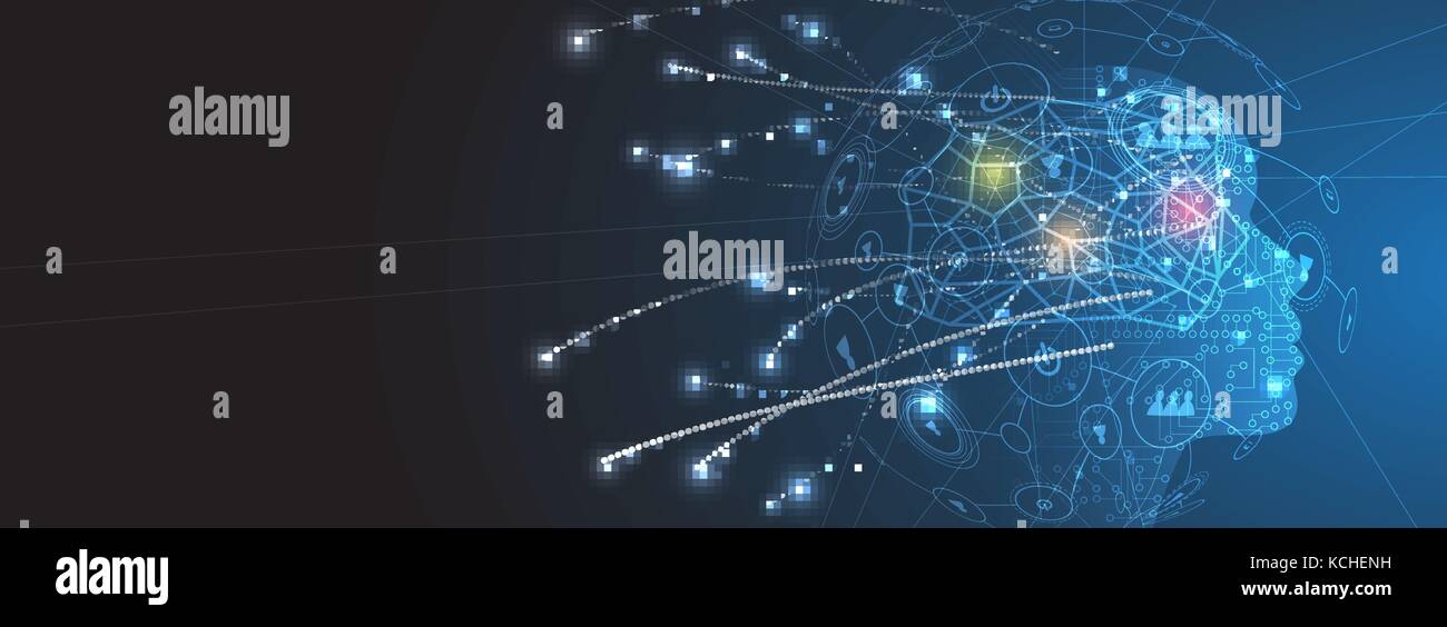Abstract Artificial intelligence. Technology web background. Virtual concept Stock Vector Image ...