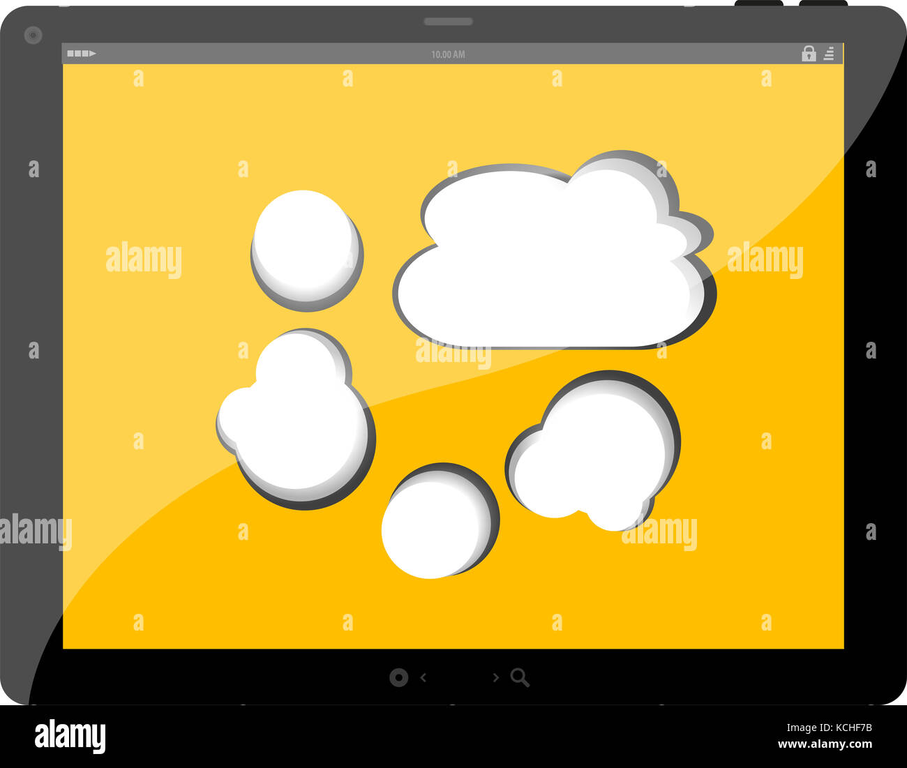 speech bubble on black tablet pc social, network concept Stock Photo ...