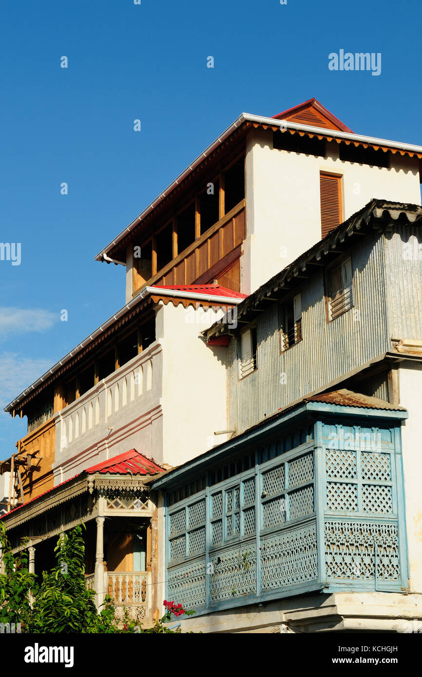 Typical example of an architectural style in Stonetown on Zanzibar ...