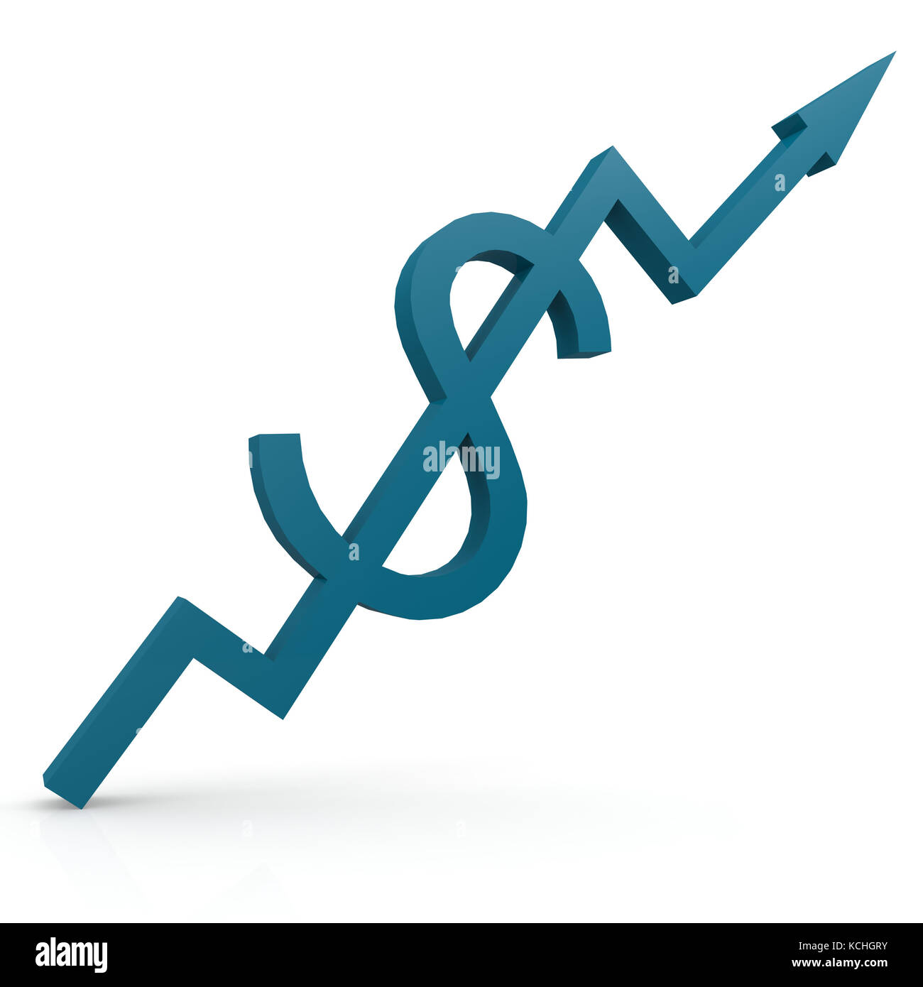 Blue graph with dollar sign up image with hi-res rendered artwork that ...