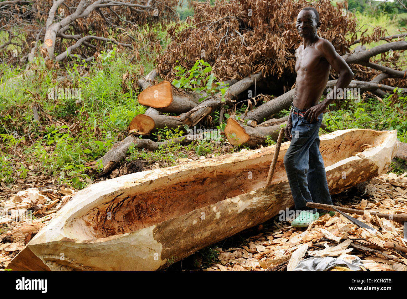 MANDA, TANZANIA - APRIL 22: The native from above the lake Malawi is ...