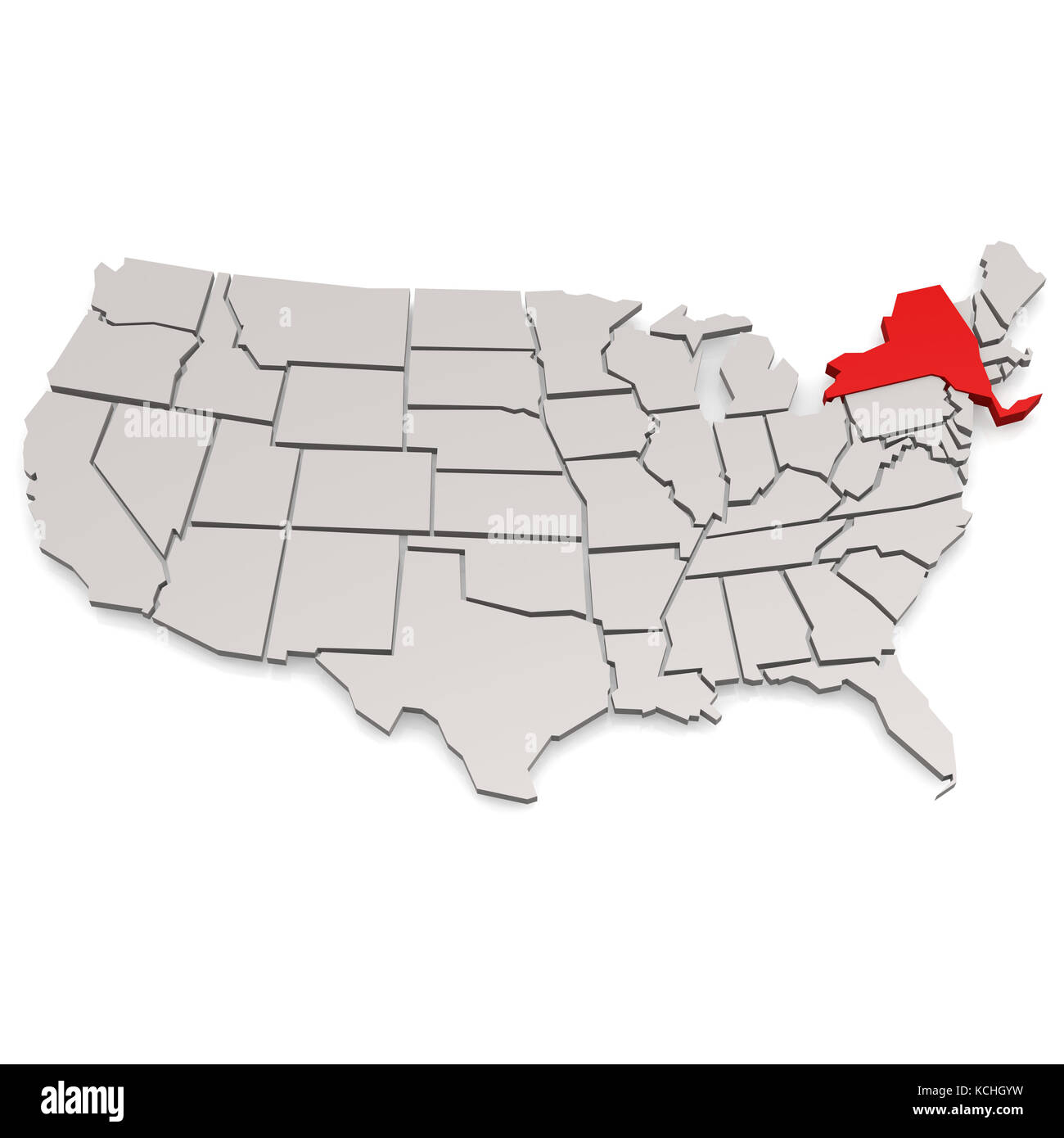 New york physical map hi-res stock photography and images - Alamy