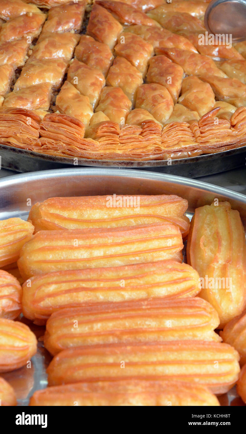 Picture of a Turkish Dessert, Tulumba sweet Stock Photo - Alamy