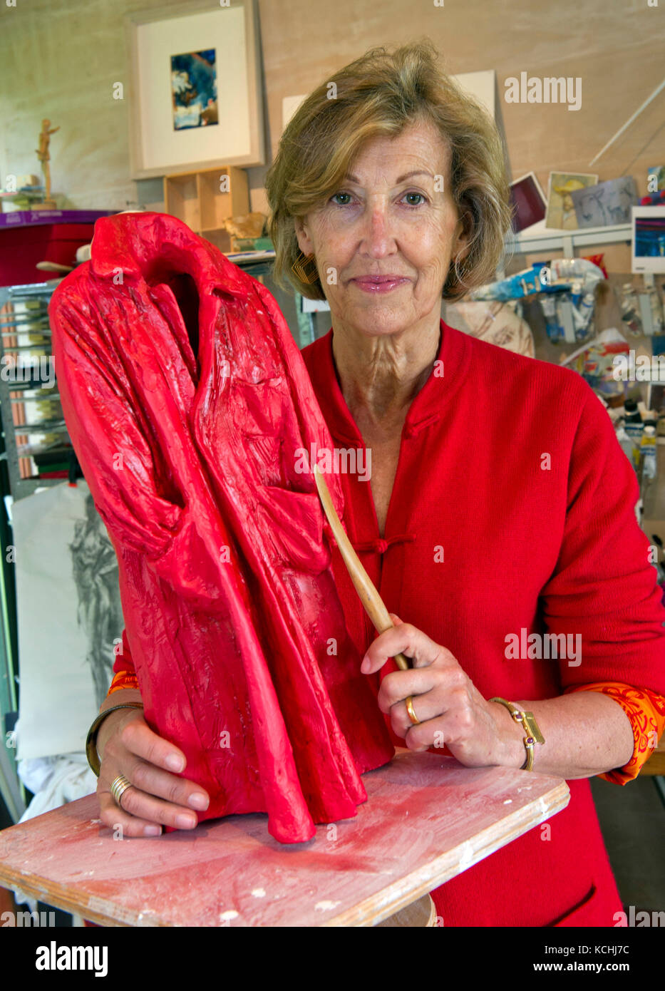 Artist and sculptor Lady Annie Field at her home, The Orangery, Mamhead ...