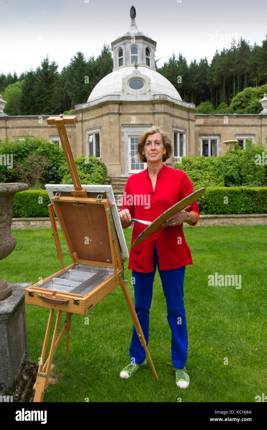 Artist and sculptor Lady Annie Field at her home, The Orangery, Mamhead ...