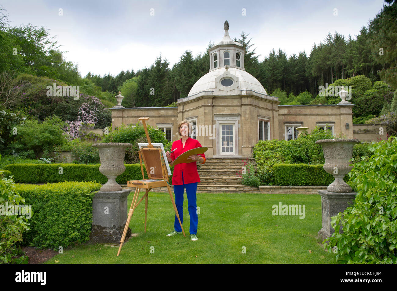 Artist and sculptor Lady Annie Field at her home, The Orangery, Mamhead ...