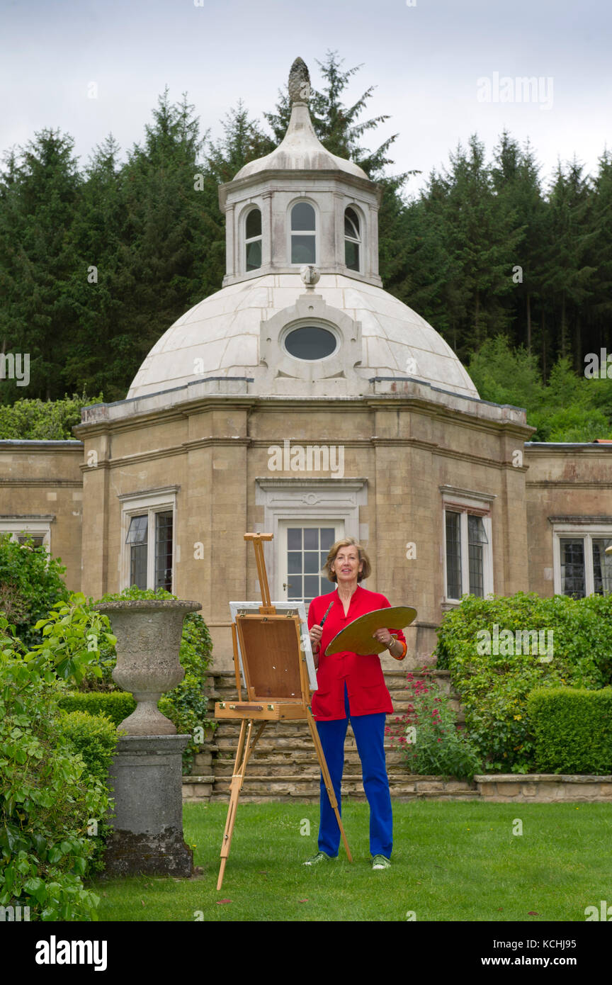 Artist and sculptor Lady Annie Field at her home, The Orangery, Mamhead ...