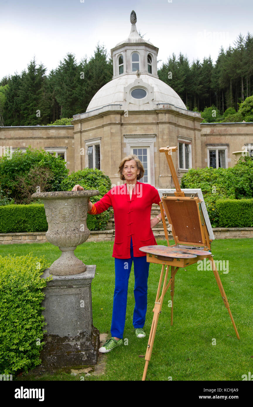 Artist and sculptor Lady Annie Field at her home, The Orangery, Mamhead ...