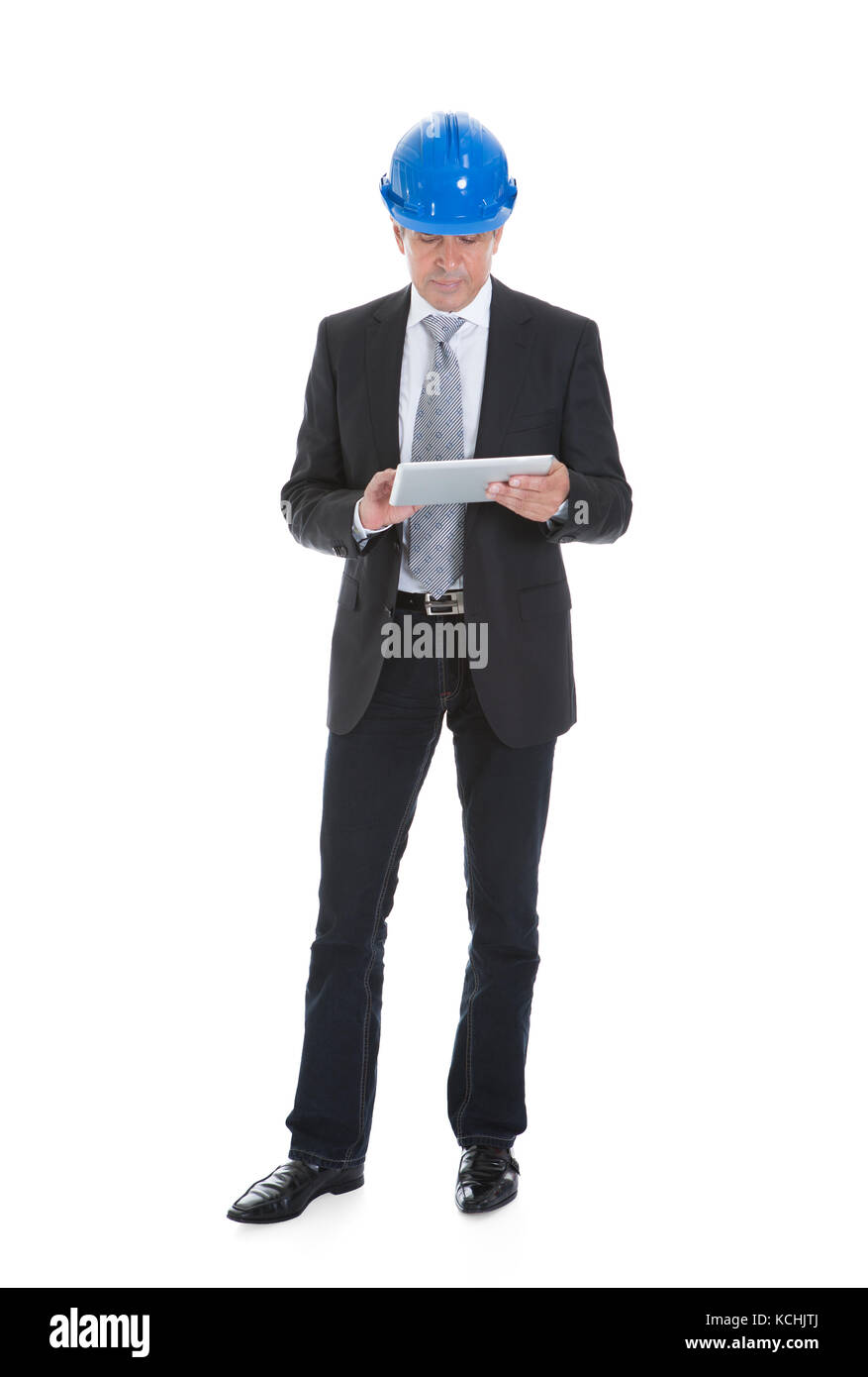 Portrait Of Architect Man Using Digital Table Stock Photo - Alamy