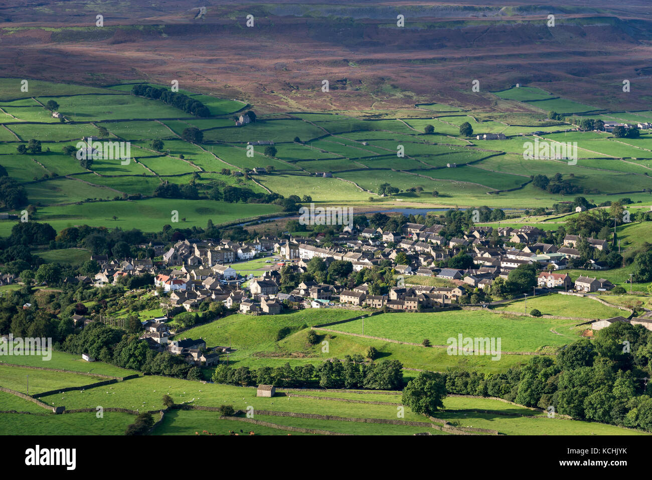 Lovely view of the village of Reeth, North Yorkshire. A beautiful ...