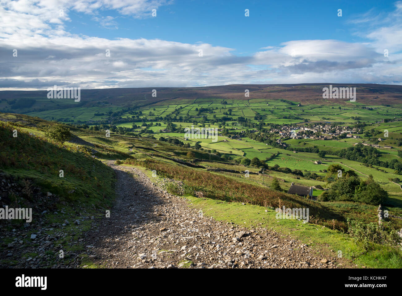 Lovely view of the village of Reeth, North Yorkshire. A beautiful ...
