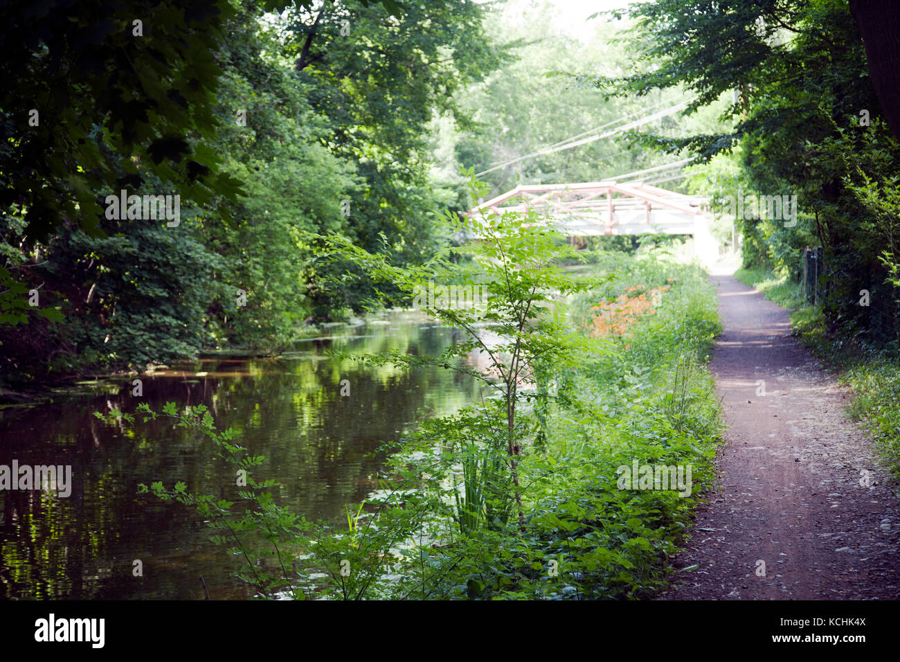 New Hope Delaware Canal Towpath in Pennsylvania - USA Stock Photo - Alamy