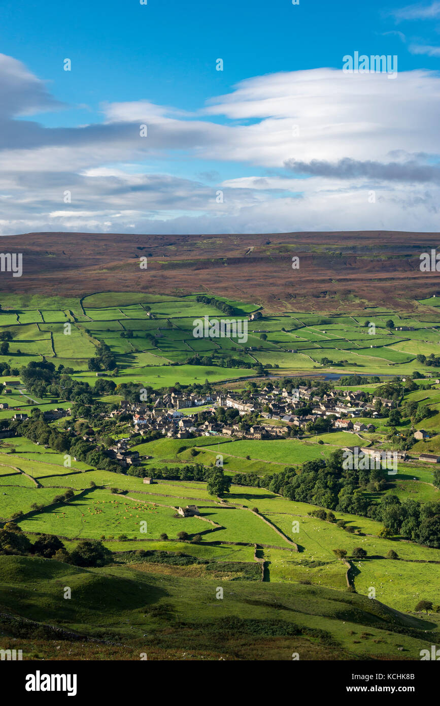 Lovely view of the village of Reeth, North Yorkshire. A beautiful ...